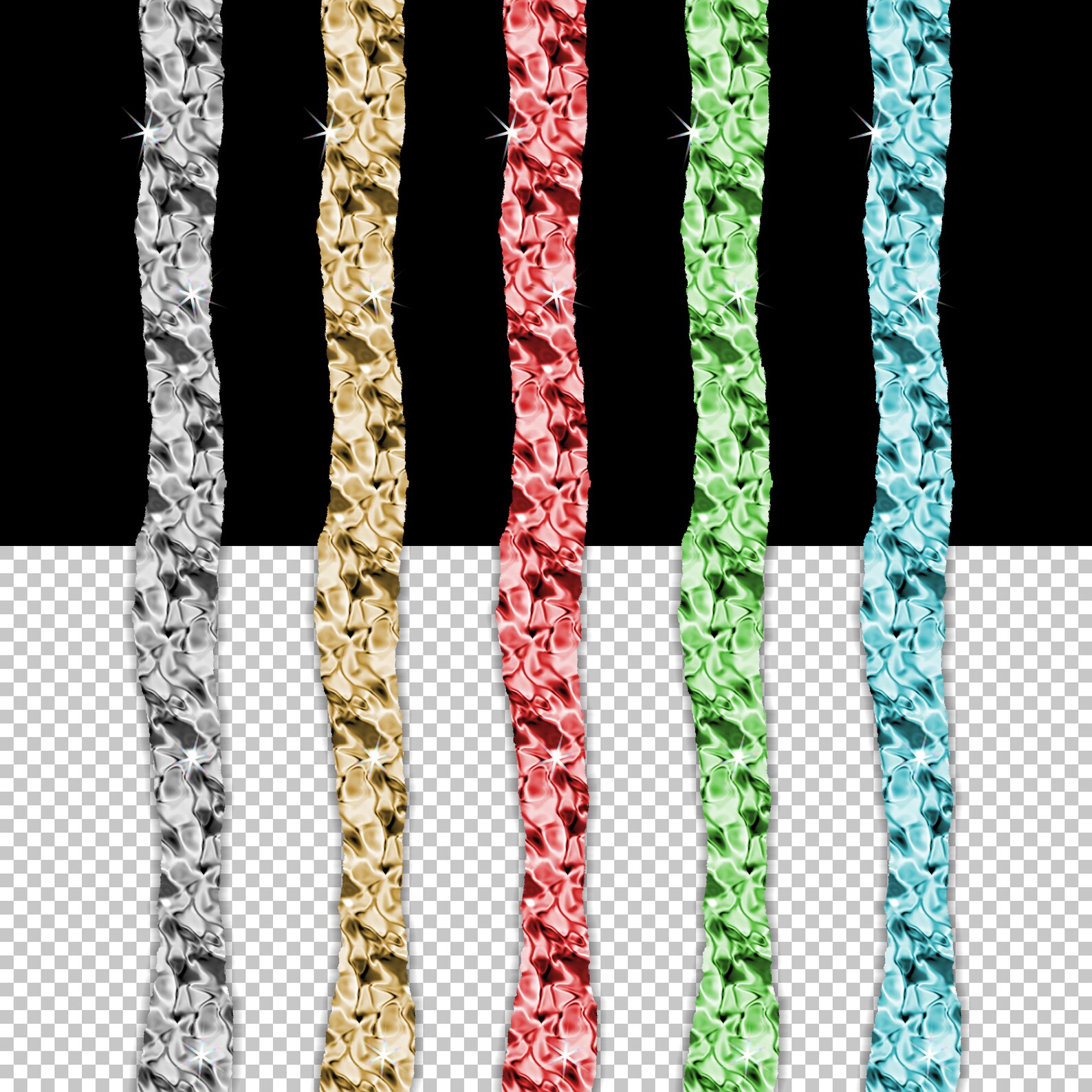 Metallic Torn Paper, Torn Paper Clipart, Torn Paper Borders, Foil ...