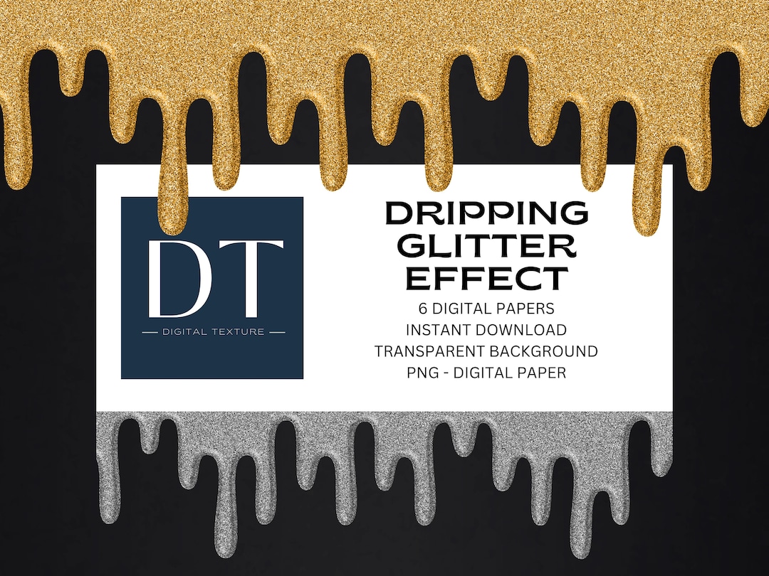 Dripping Glitter Effect PNG, Transparent Background, Dripping Border ...