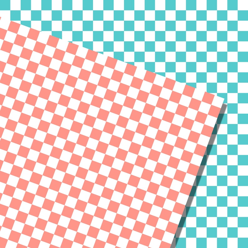 Checkered Pattern, Pastel Colors, Digital Paper, Instant Download ...