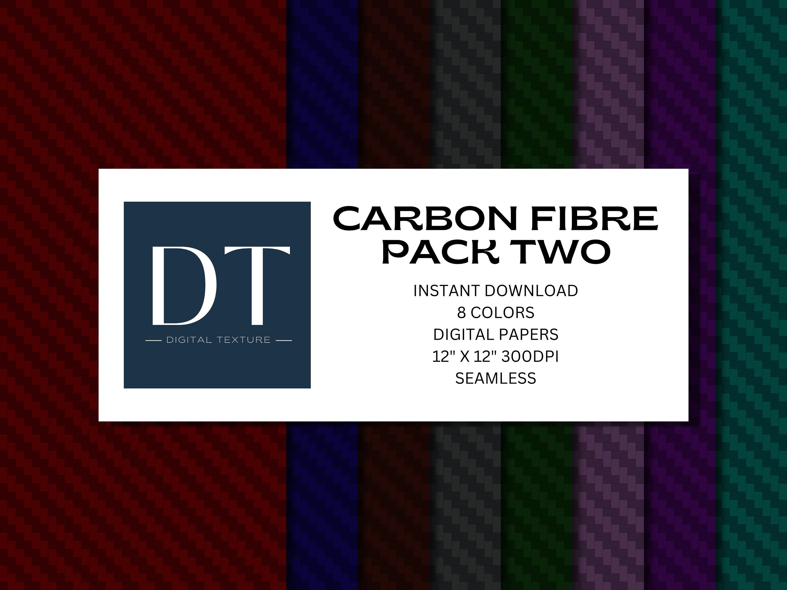 Carbon Fiber - Pack Two - Eight Colors - Digital Paper - Instant ...