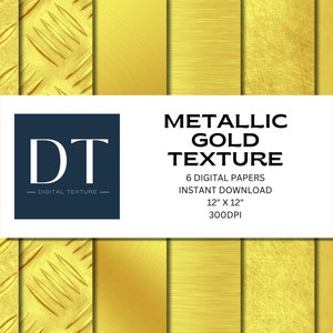 Six Metallic Gold Textures, Digital Paper, Instant Download, Scrapbook ...