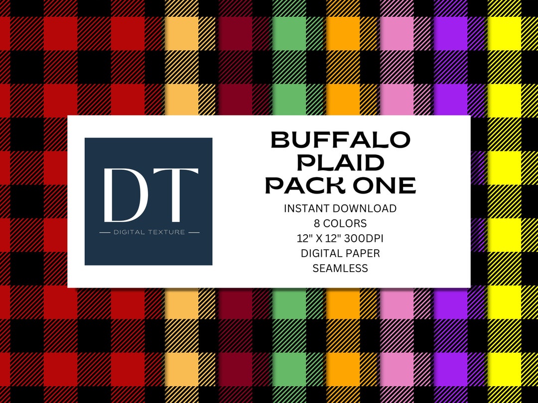 Buffalo Plaid, Various Colours, Digital Paper, Instant Download, Pack ...