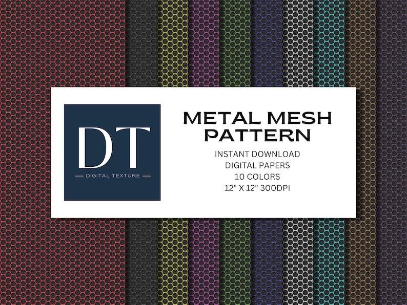 Metal Mesh Pattern Digital Paper - 10 Colors - Digital Paper - Instant ...
