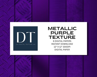 Pastel Purple Metallics Digital Paper Brushed Metal Brass Scrapbooking ...