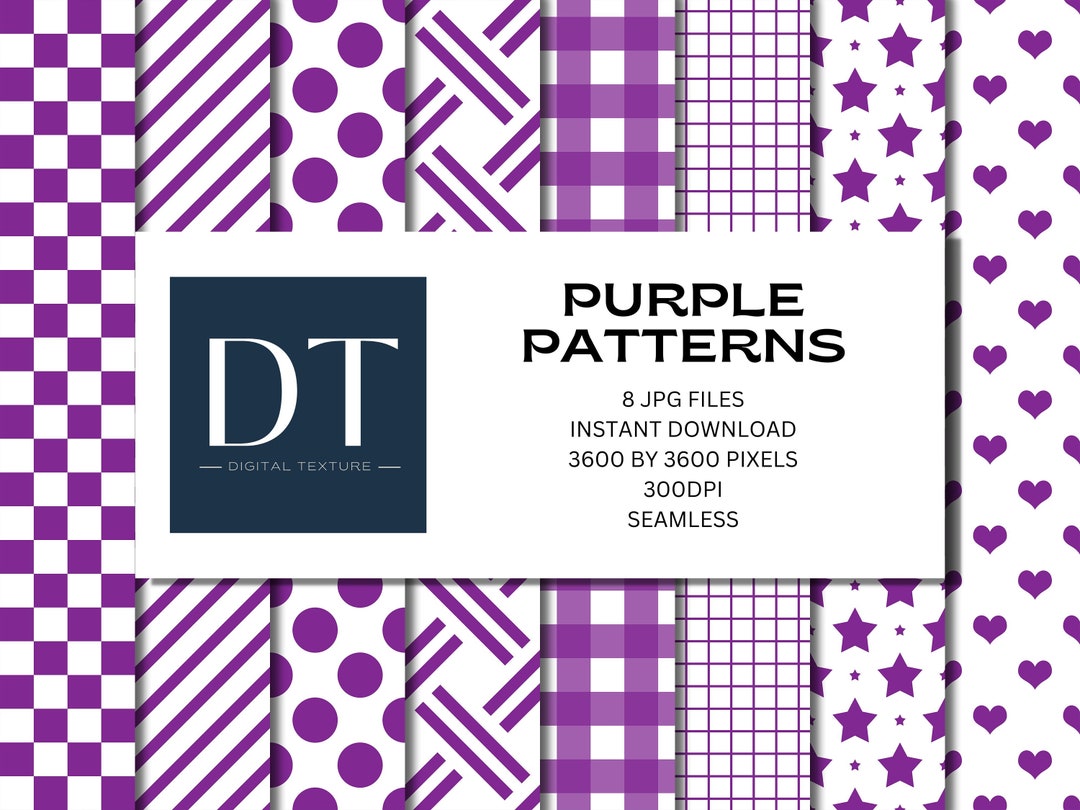 Purple Digital Paper Pack, Scrapbook Backgrounds (digital Download) - Etsy