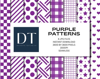 Lavender Digital Paper 40 Purple Patterns in Seamless Format - Etsy