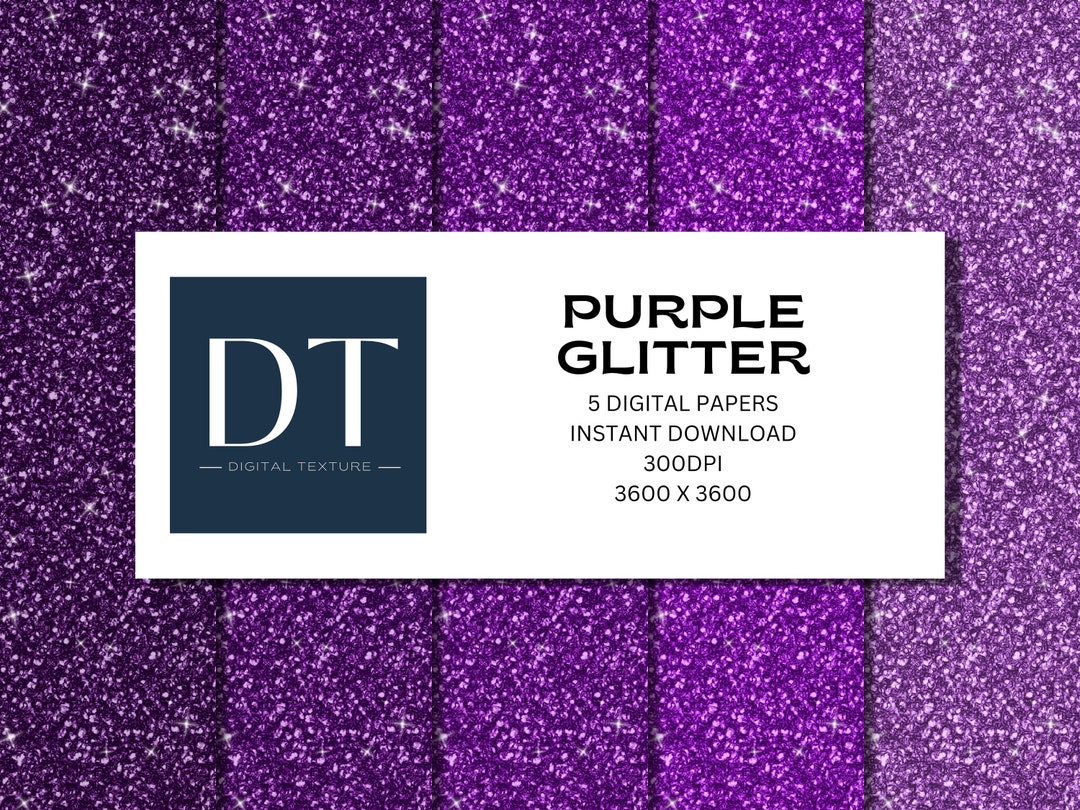 Purple Glitter Digital Papers, Scrapbook Papers Purple Sparkles Clipart ...