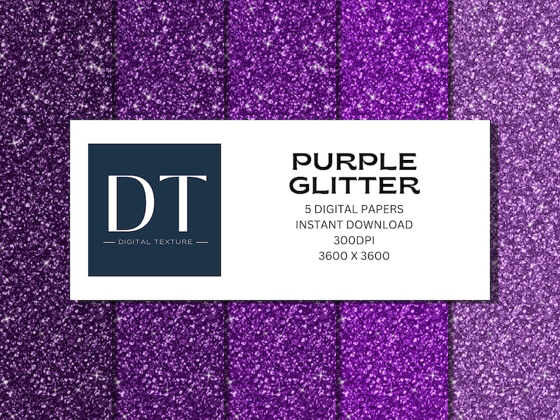 Purple Glitter Digital Papers, Scrapbook Papers Purple Sparkles Clipart ...