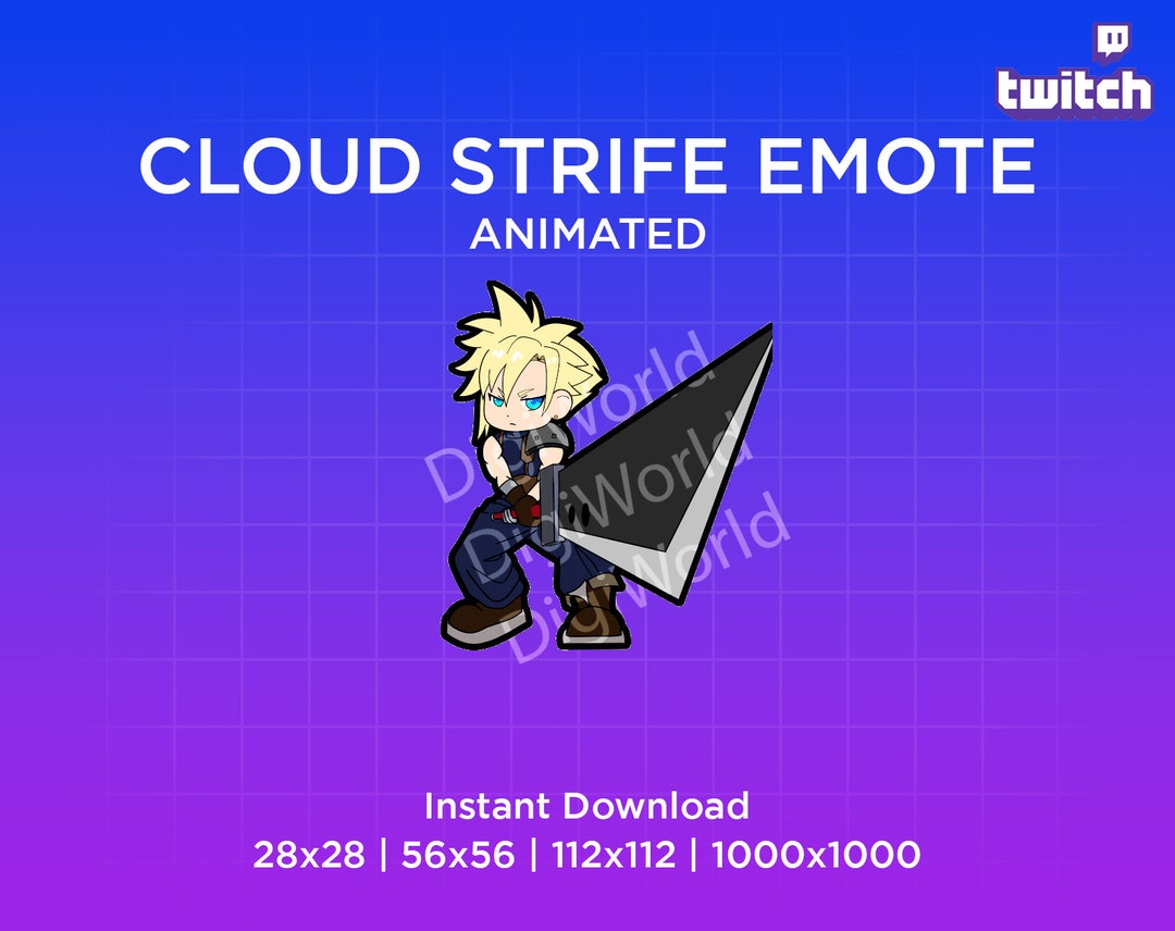 Animated Emote for Twitch, Discord, Youtube of Cloud Strife Final ...