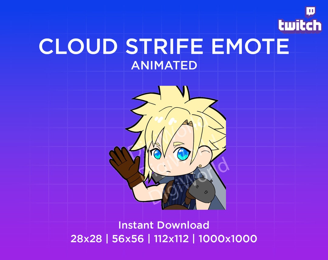 Animated Emote for Twitch Discord Youtube Cloud Strife Final Fantasy 7 ...