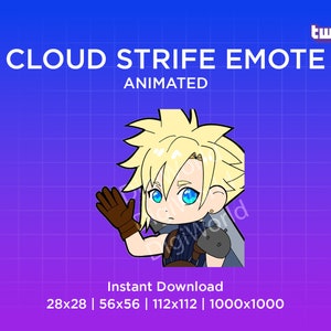 Animated Emote for Twitch Discord Youtube Cloud Strife Final Fantasy 7 ...
