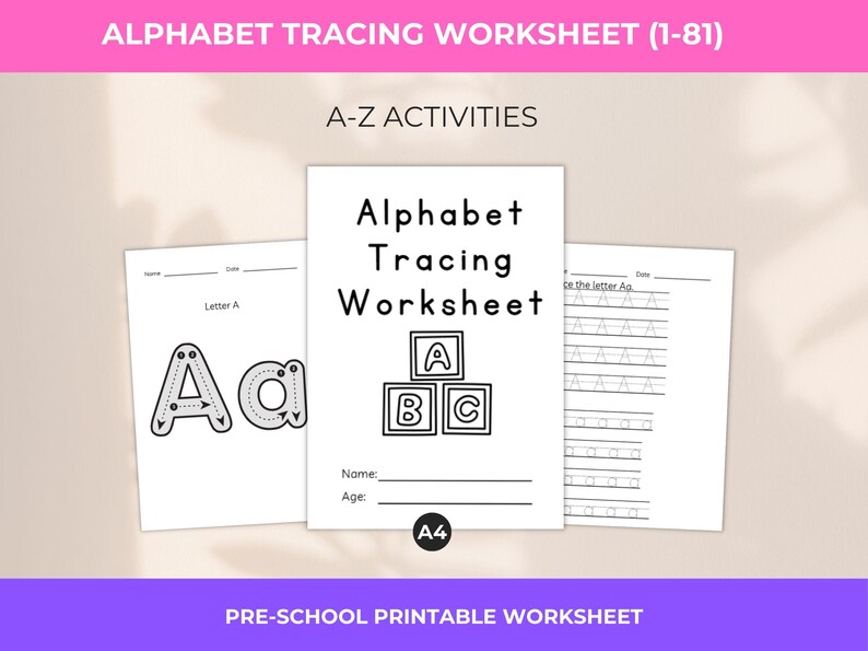 ABC Alphabet Letter Formation Worksheets Handwriting Tracing Learn to ...