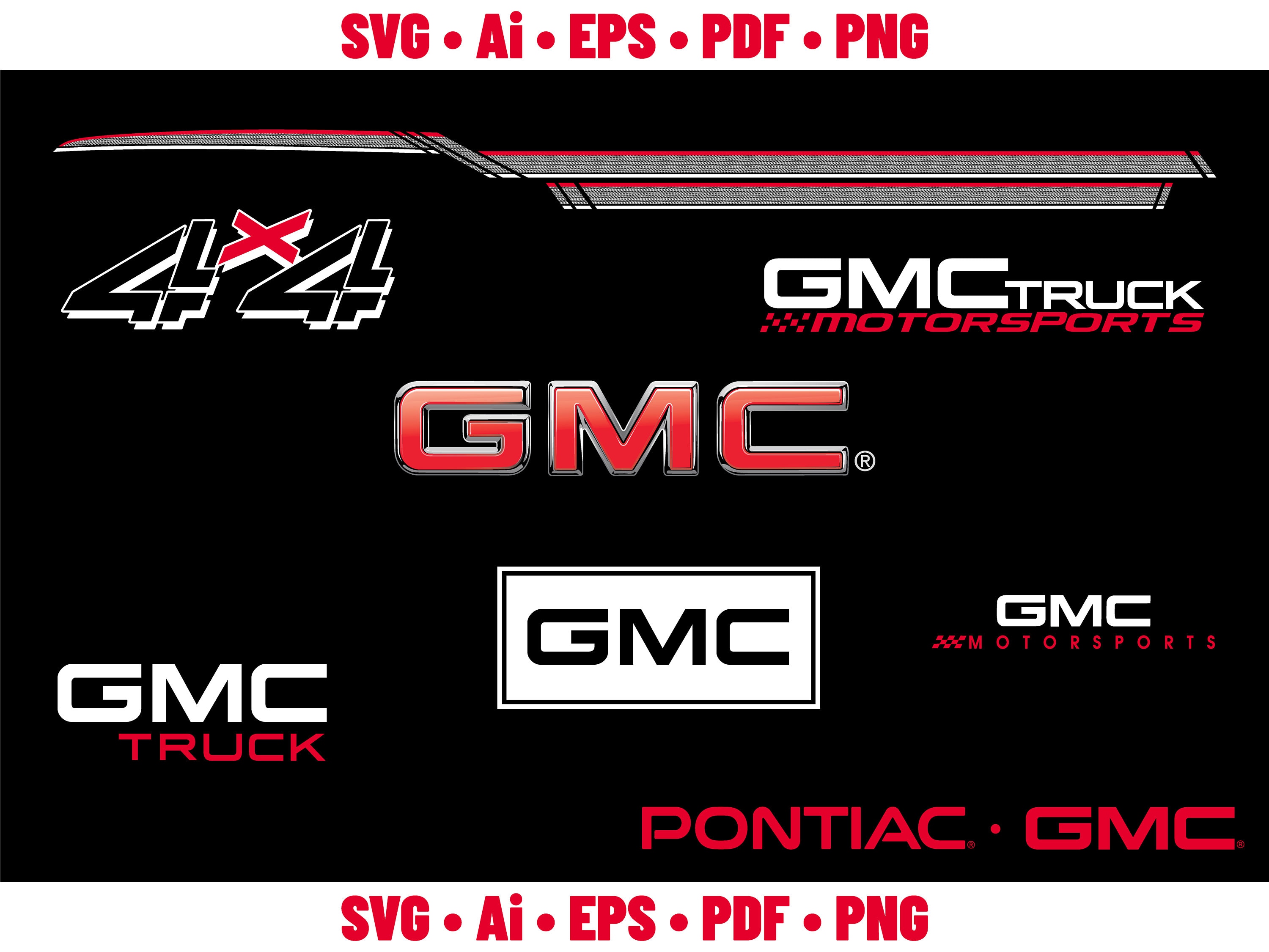 Collection of Vector Logos for Gmc, Gmc Vector Logo Set, Gmc Set, Logo ...