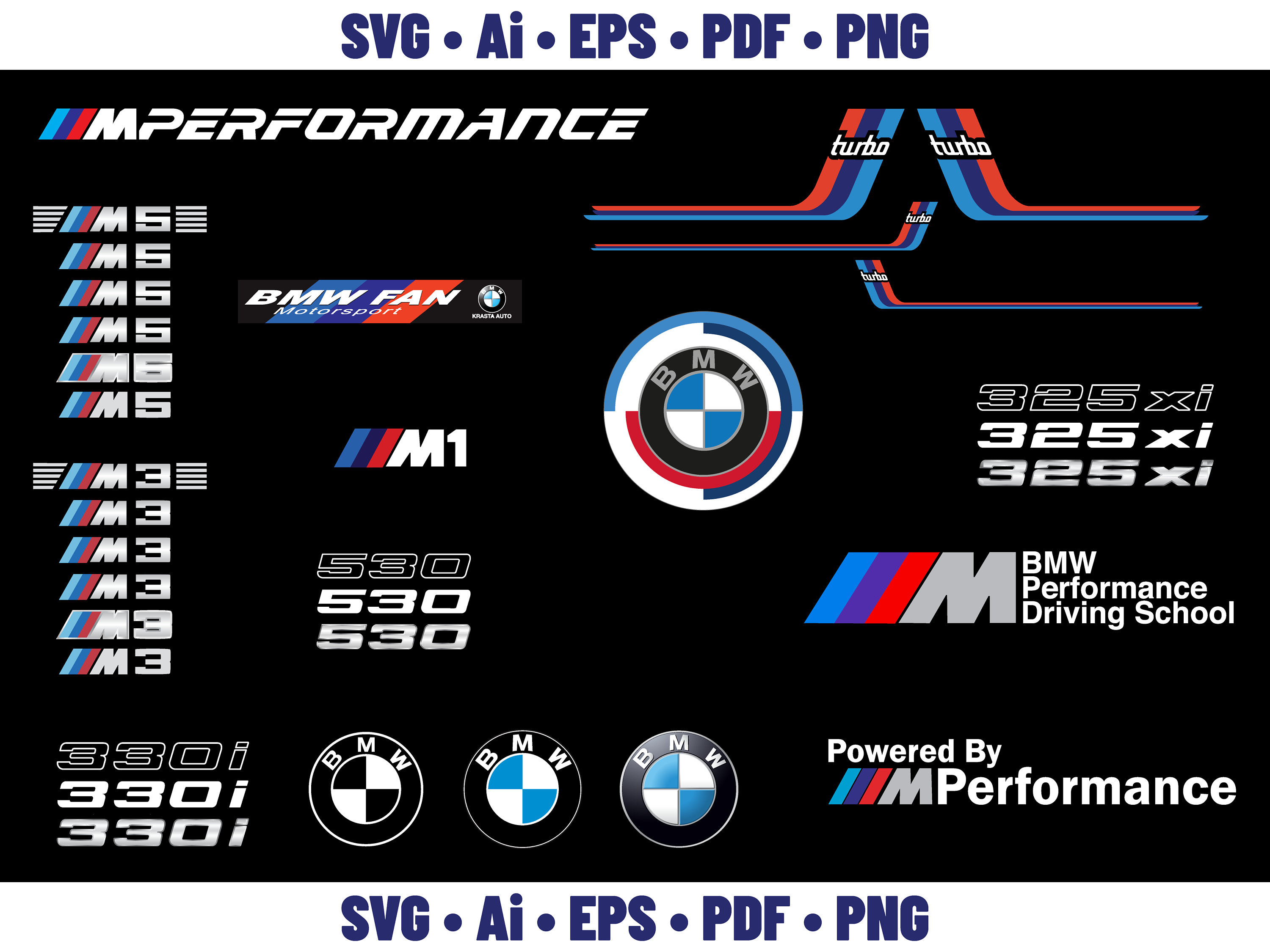 Collection of Vector Logos for Bmw, Bmw Vector Logo Set, Bmw Set, Logo ...