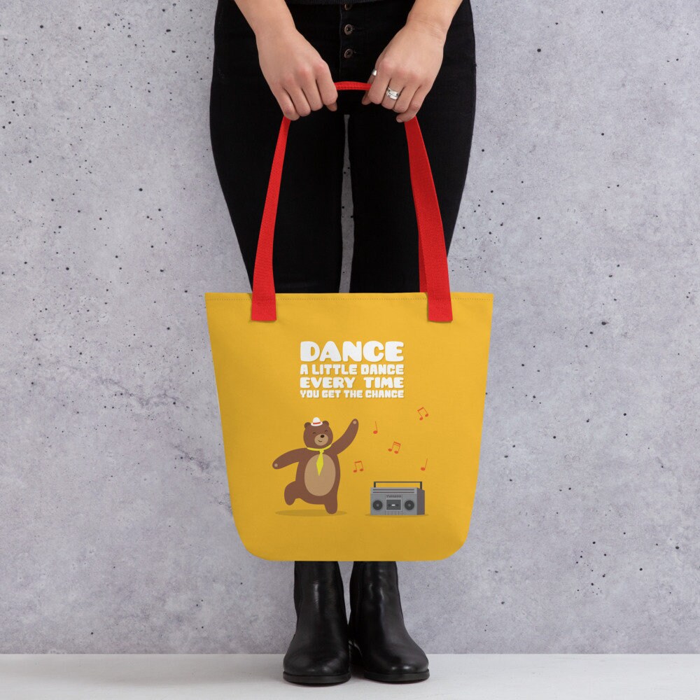 Dance A Little Dance - Dancing Bear - Tote Bag - Tupadoo - Etsy