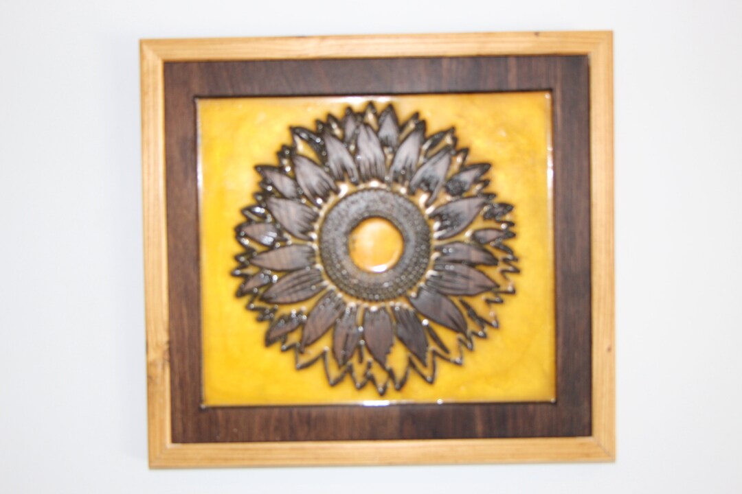 Sunflower Wall Art - Handcrafted Reclaimed Wood & Gold Resin Inlay - Etsy