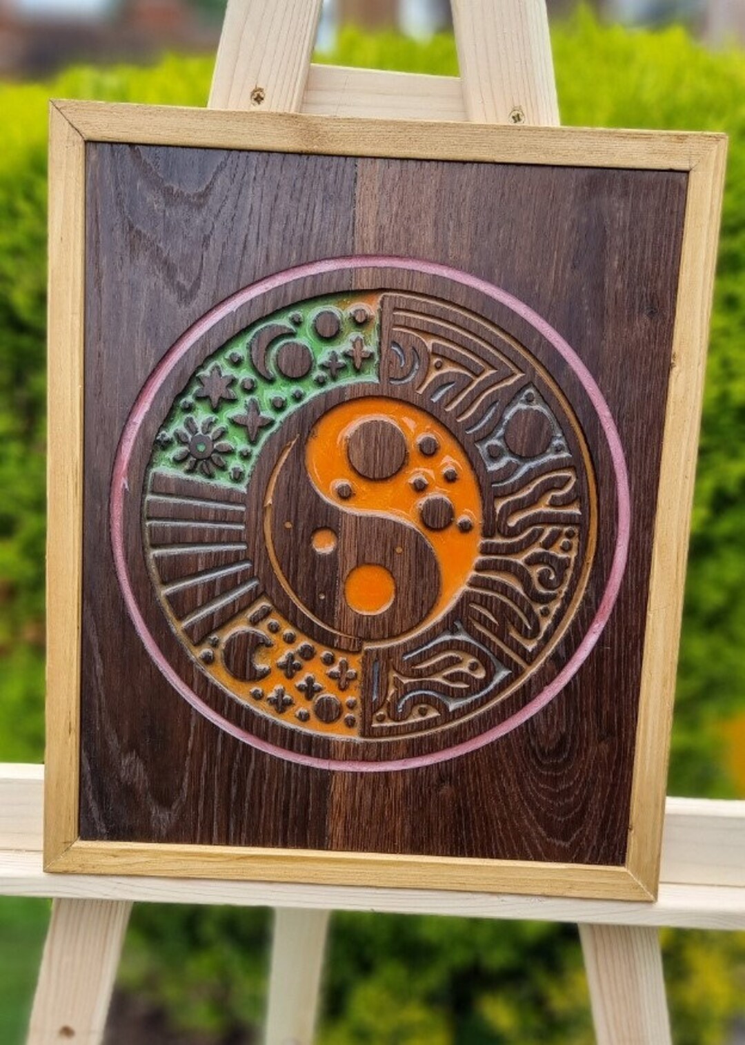 Geometric Yin Yang Wood Wall Art: Sustainable Resin Inlay - Etsy