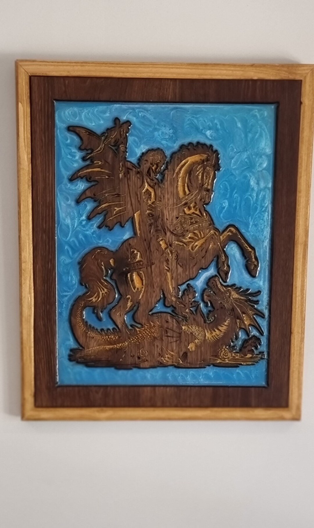 St. George and the Dragon Wall Art: Carved From Reclaimed Wood ...
