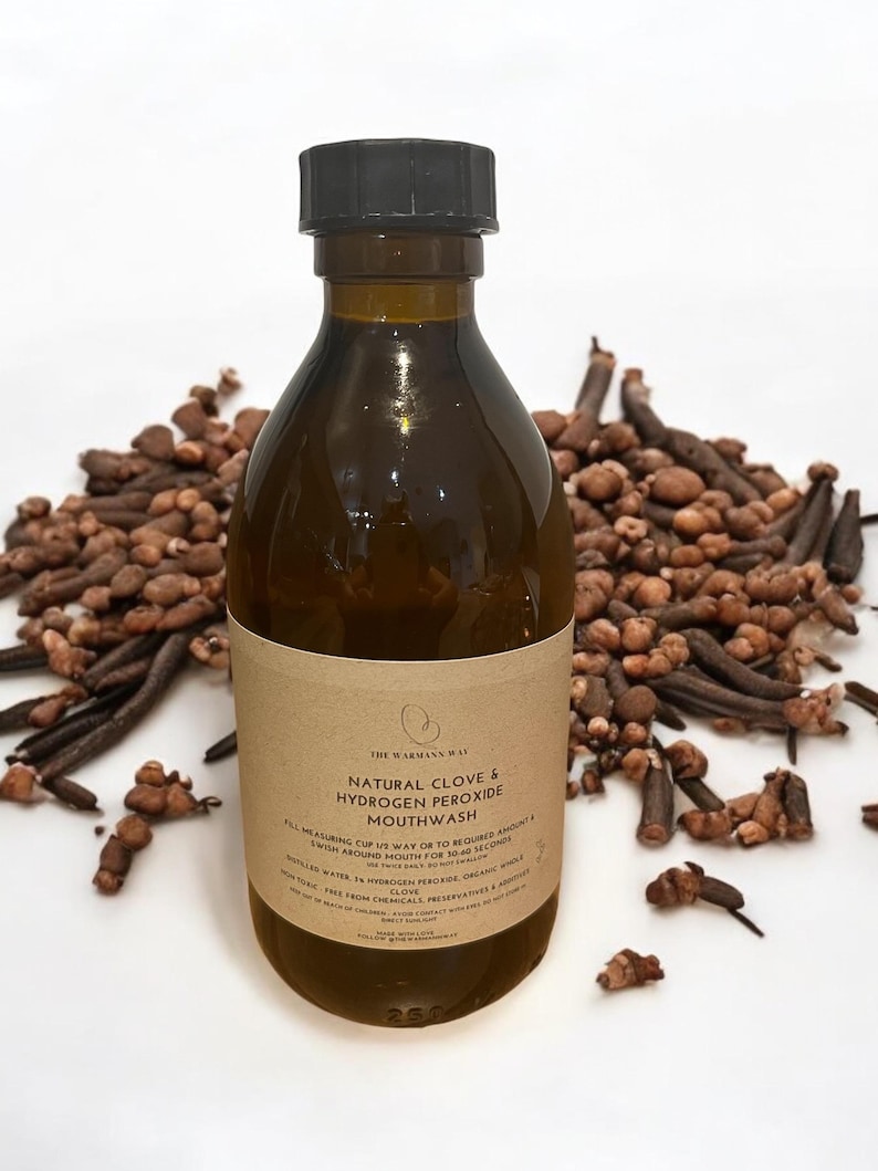 Organic Clove Hydrogen Peroxide Mouthwash: Vegan, Fluoride-free - Etsy