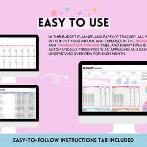 12-month Budget Spreadsheet Planner - Track Your Income, Expenses, Debt ...