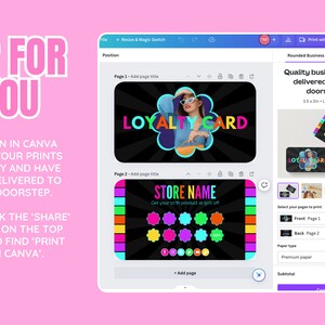 Neon Loyalty Card Template - Customer Punch Stamp Card - Edit in Canva ...