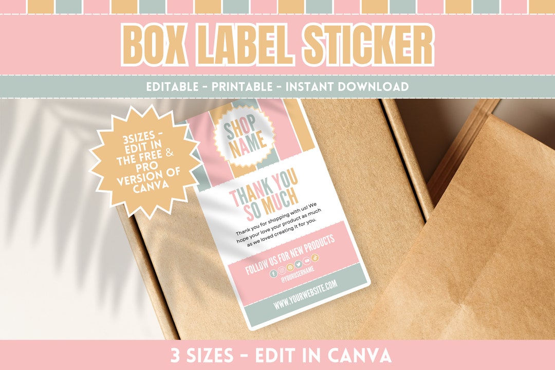 DIY Box Label Sticker Template Box Seal Label Template for Fun ...