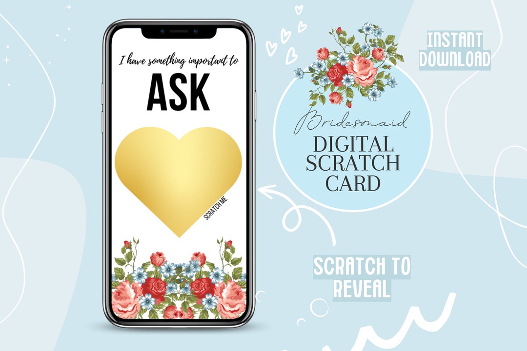 Digital Scratch off Card Fun Bridesmaid Proposal Surprise - Etsy