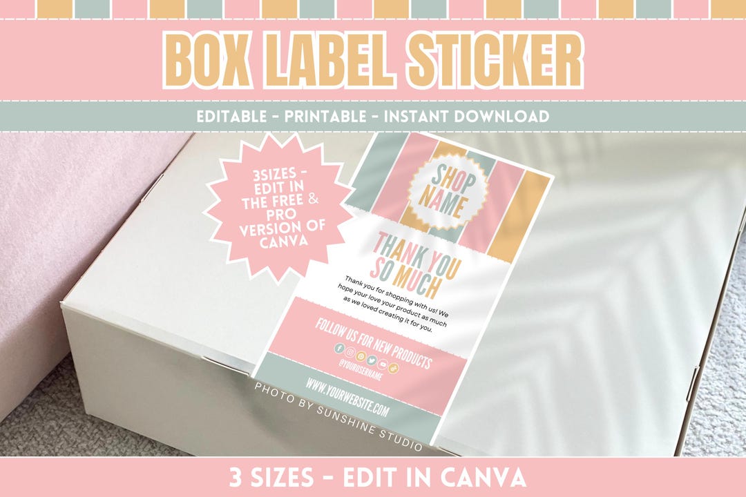 DIY Box Label Sticker Template - Box Seal Label Template for Fun ...