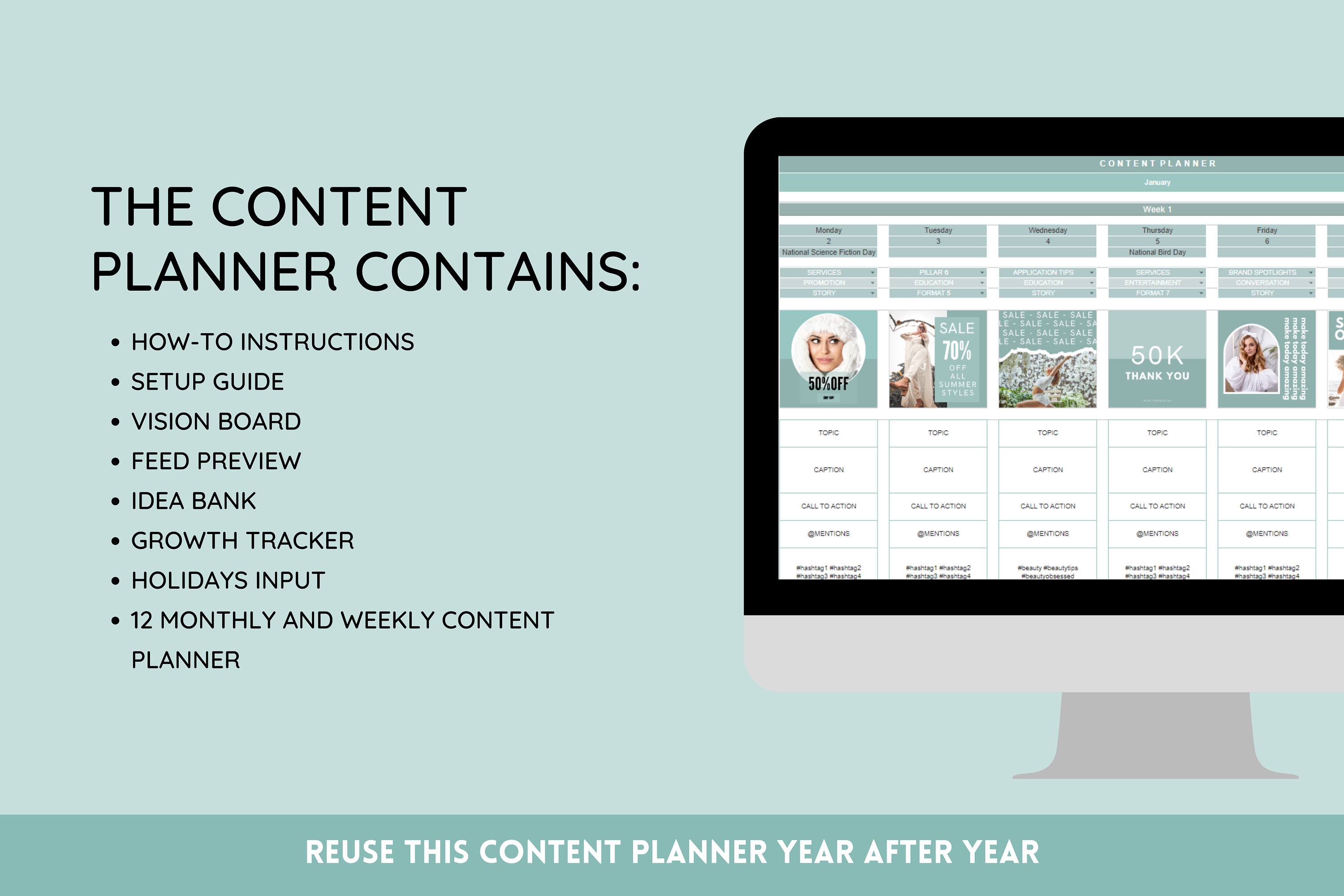 Social Media Content Planner - Organize and Boost Your Instagram Growth ...