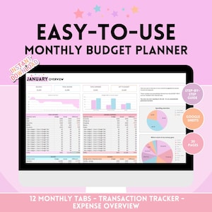 12-month Budget Spreadsheet Planner - Track Your Income, Expenses, Debt ...