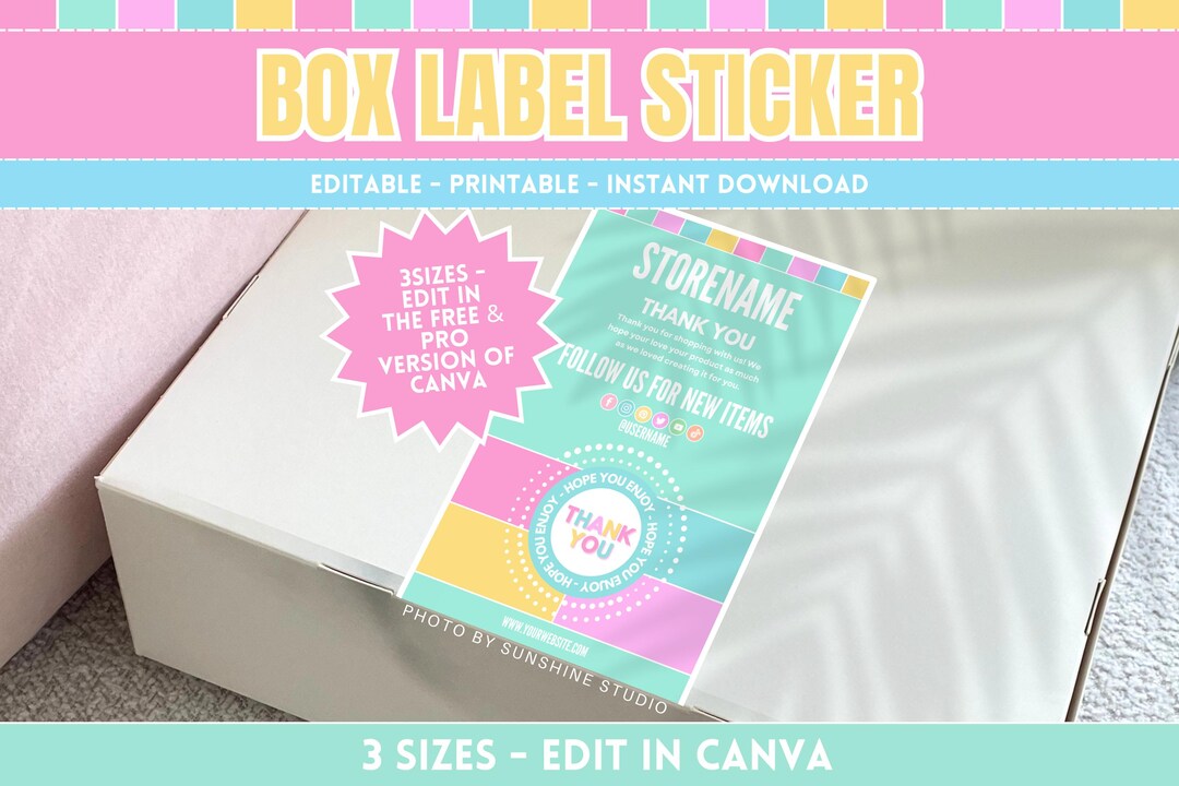 DIY Box Label Sticker Template - Box Seal Label Template for Fun ...