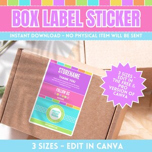 DIY Box Label Sticker Template Box Seal Label Template for Fun ...