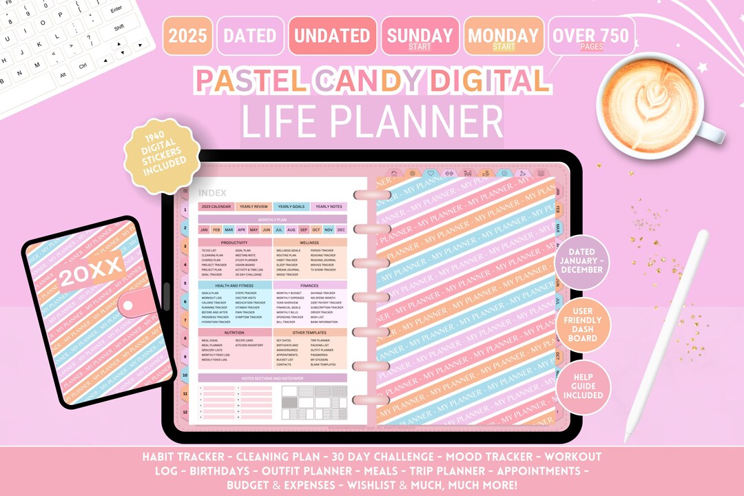 Pastel Life Digital Planner Perfect for Goodnotes and Notability ...
