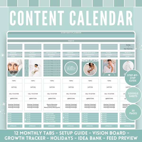 Social Media Content Planner - Etsy