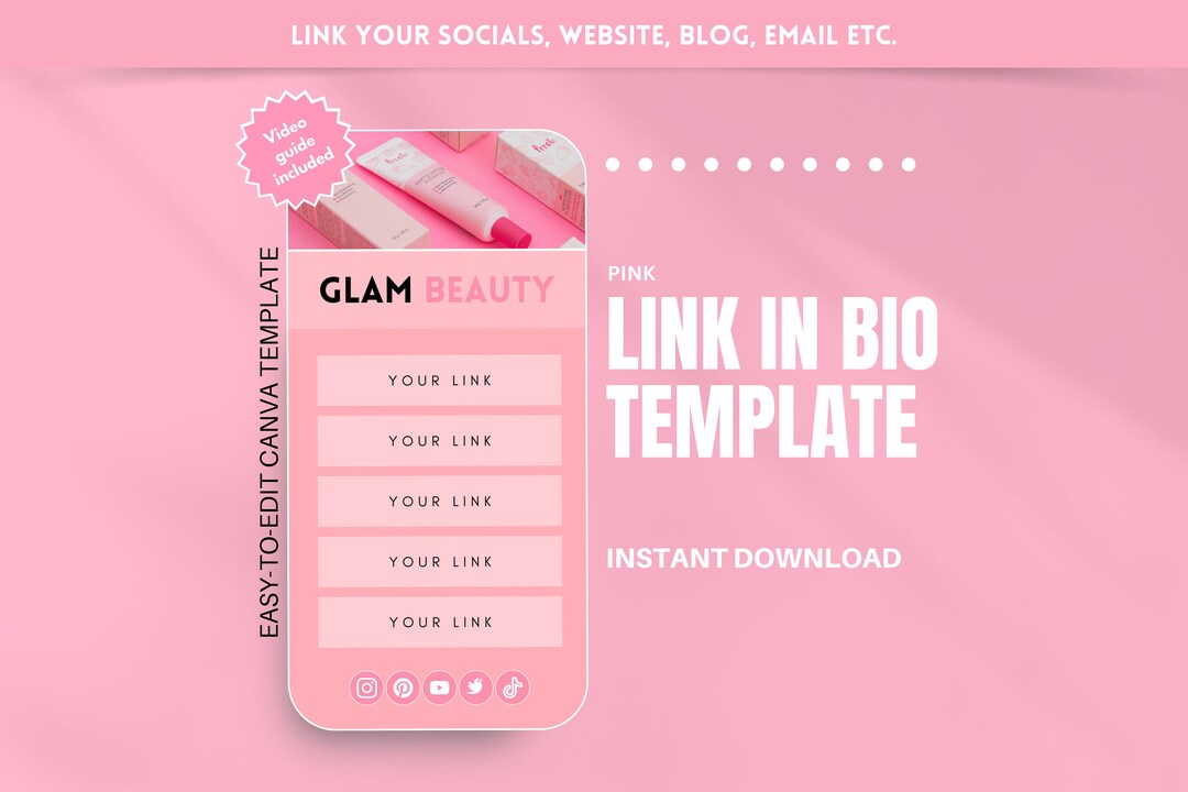 Link in Bio Template - Glam Beauty Instagram Landing Page - Canva ...