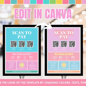 Colorful Scan to Pay Template - QR Code Sign - Easy Payment Display ...