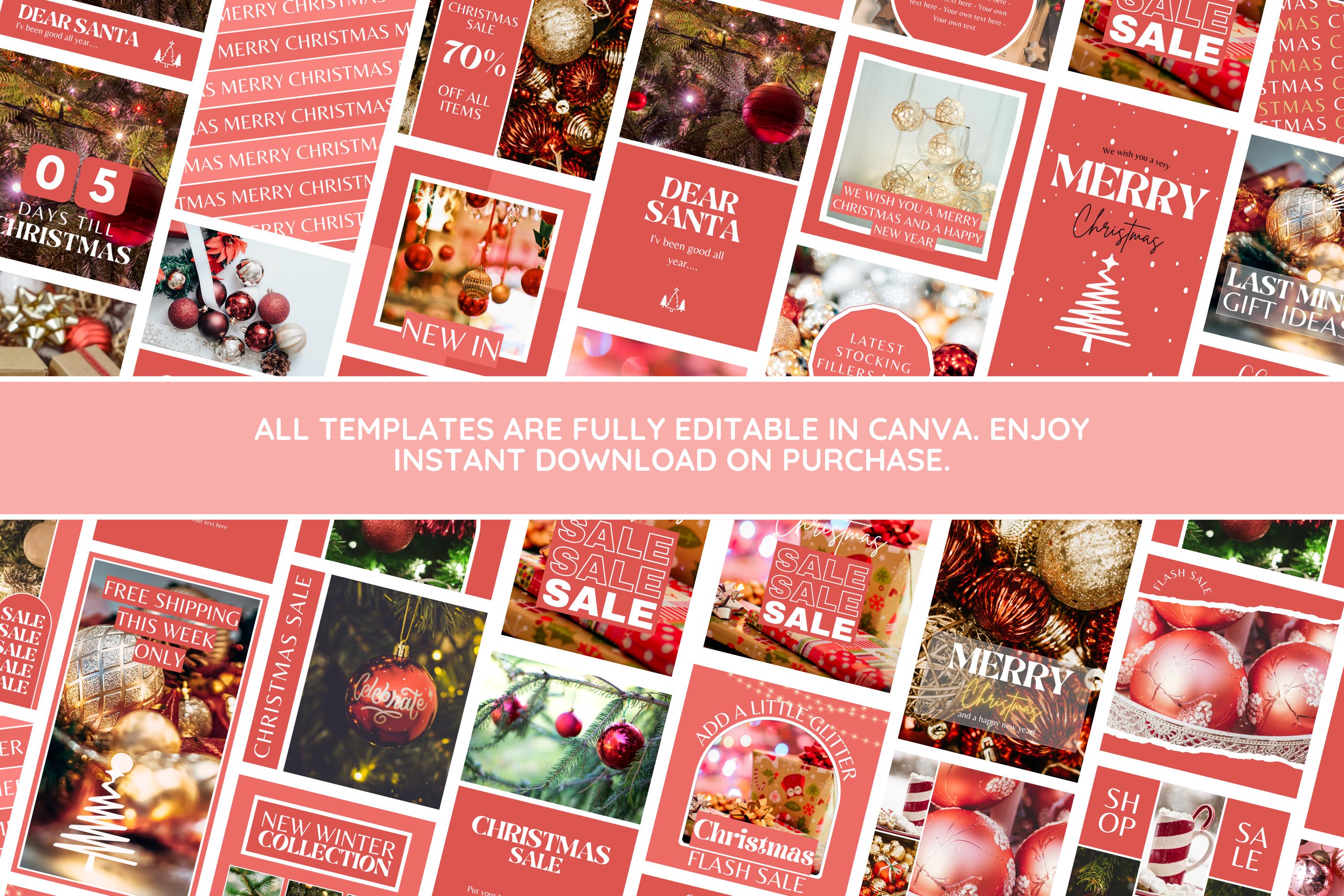 Christmas Instagram Template Bundle: Bright Festive Xmas Posts ...