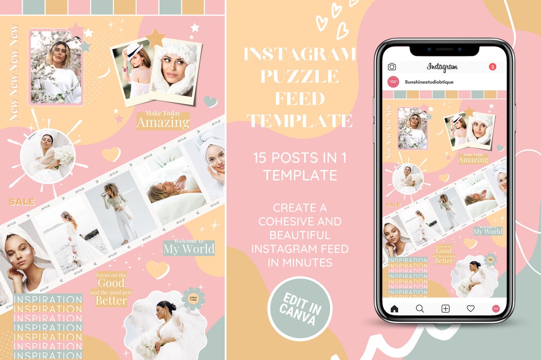 Instagram Puzzle Grid: Seamless Design for Fashion, Beauty & Small ...
