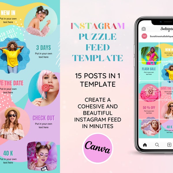 Instagram Puzzle Template - Etsy