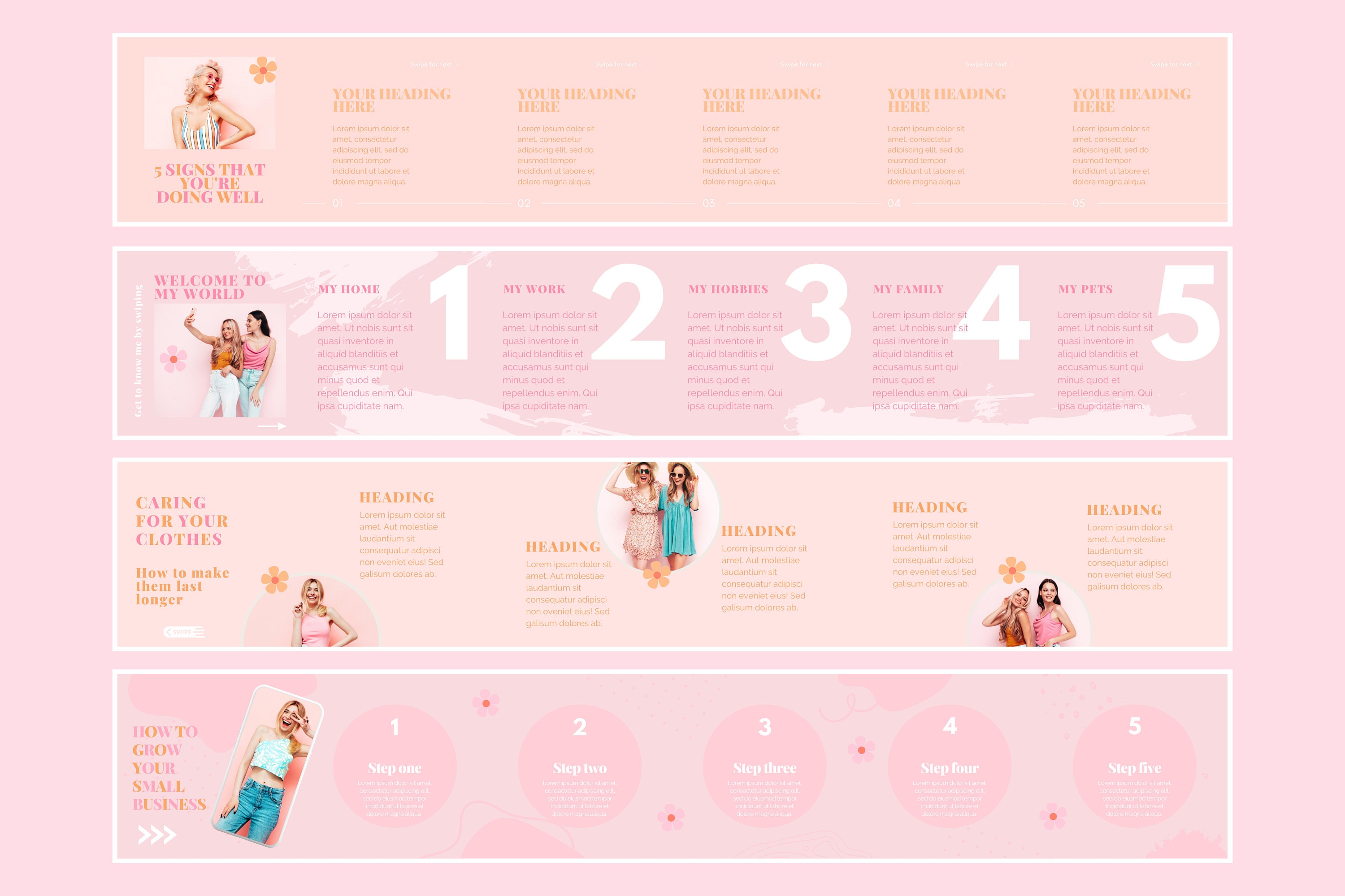 Pastel Instagram Carousel Bundle - Colorful Square and Portrait Grid ...