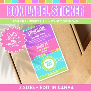DIY Box Label Sticker Template Box Seal Label Template for Fun ...