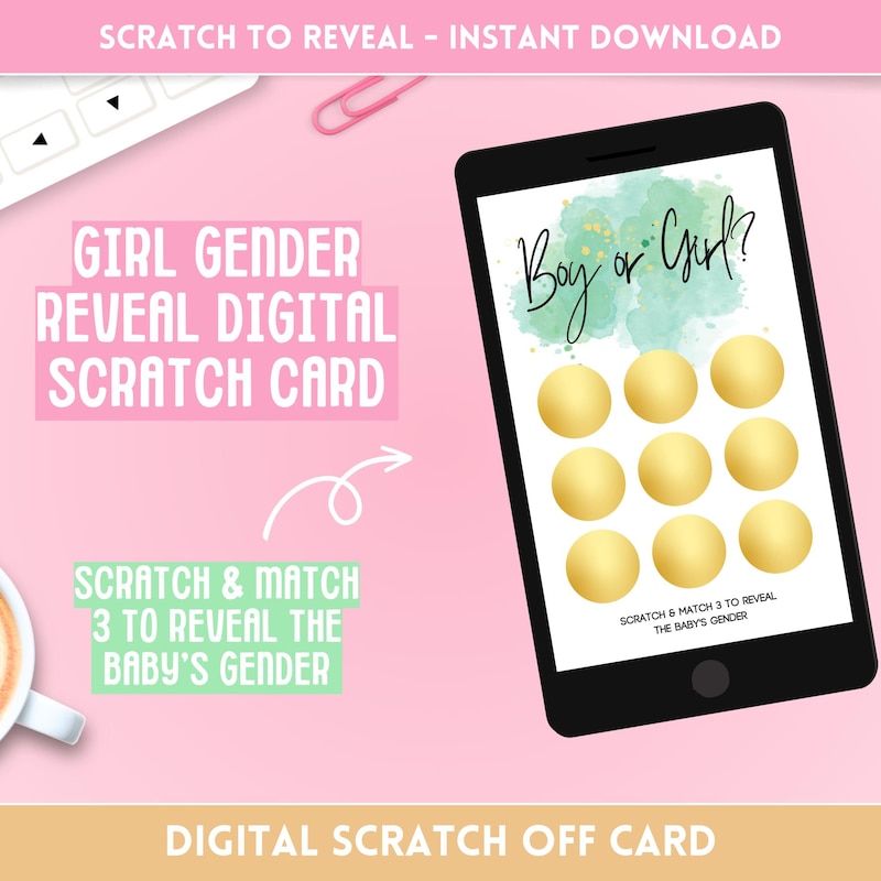 Gender Reveal Scratch off Cards - Etsy