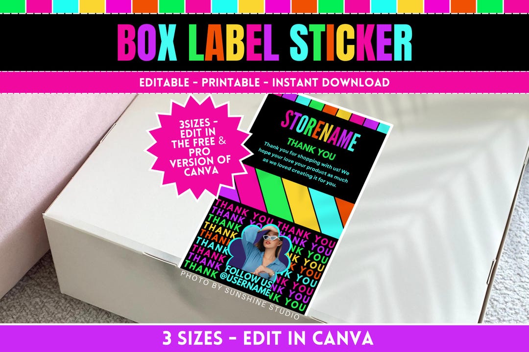 DIY Box Label Sticker Template - Box Seal Label Template for Fun ...