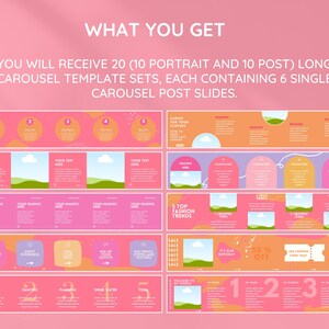 Seamless Instagram Carousel Bundle - Colorful and Fun Grid Template ...