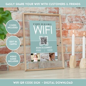 Wifi QR Code Sign - Editable Wifi Password Sign - Printable and Edit in ...