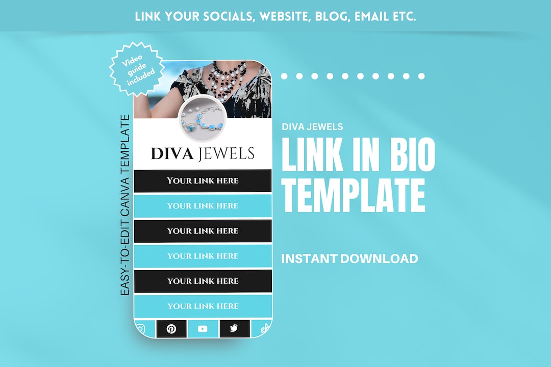 Link in Bio Template - Diva Instagram Landing Page - Canva Website for ...
