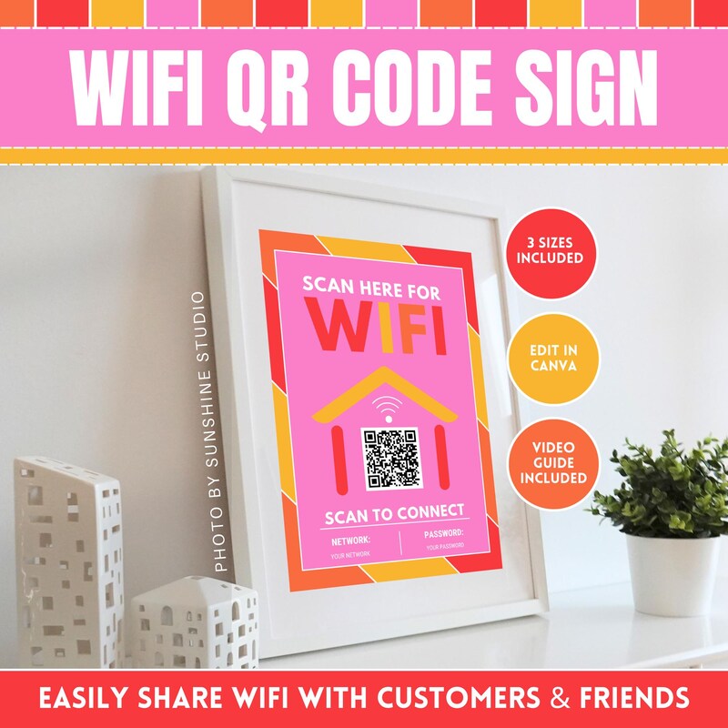 Airbnb Wifi Sign Qr Code - Etsy