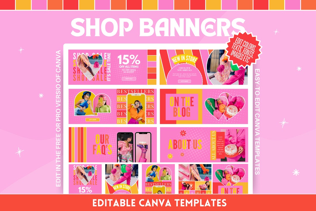 Shop Banner Template Bundle Eye-catching Design for Your Online Store ...
