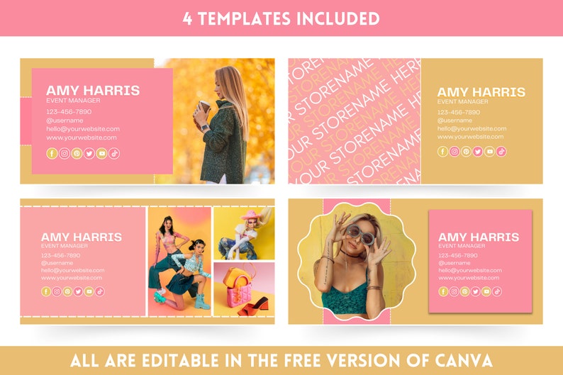 Cute Email Signature Bundle - Set of 4 Cute Editable Email Templates ...