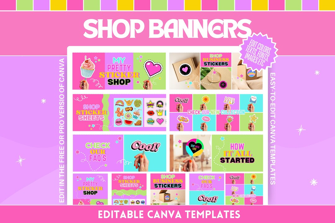 Sticker Shop Banner Template Bundle - Eye-catching Sticker Design for ...
